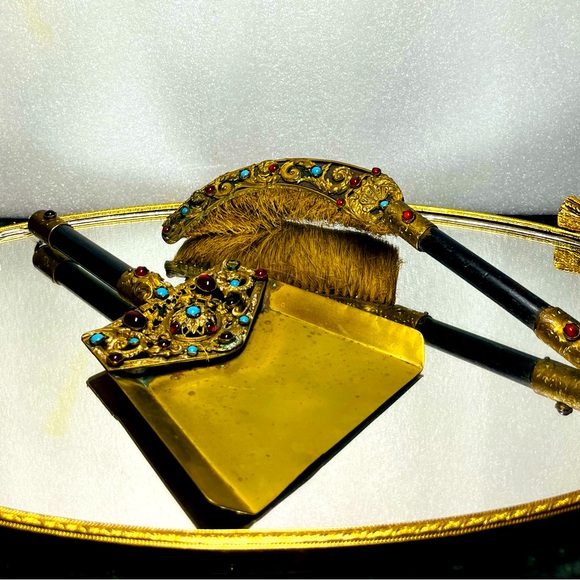 Accents | Antique Brass And Wood Crumb Catcher Dust Pan Set | Poshmark